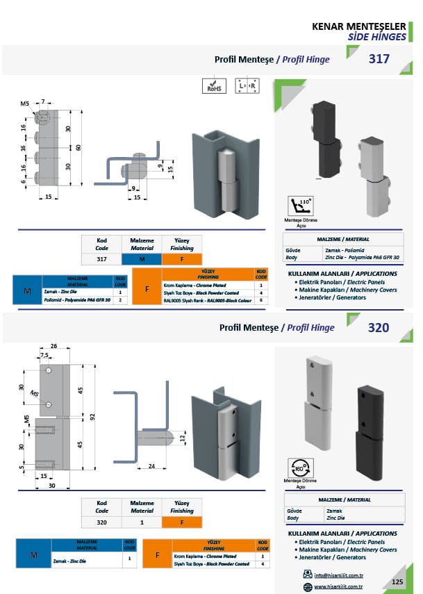 317 Profil Menteşe | Hisar Kilit